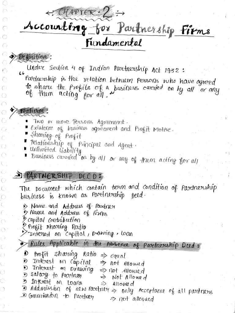 Accts Class 12 Notes | PDF