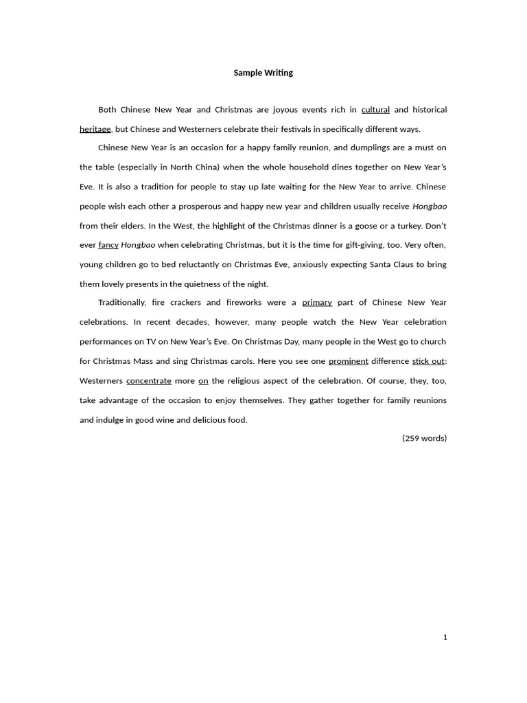 U3 Sample Writing | PDF