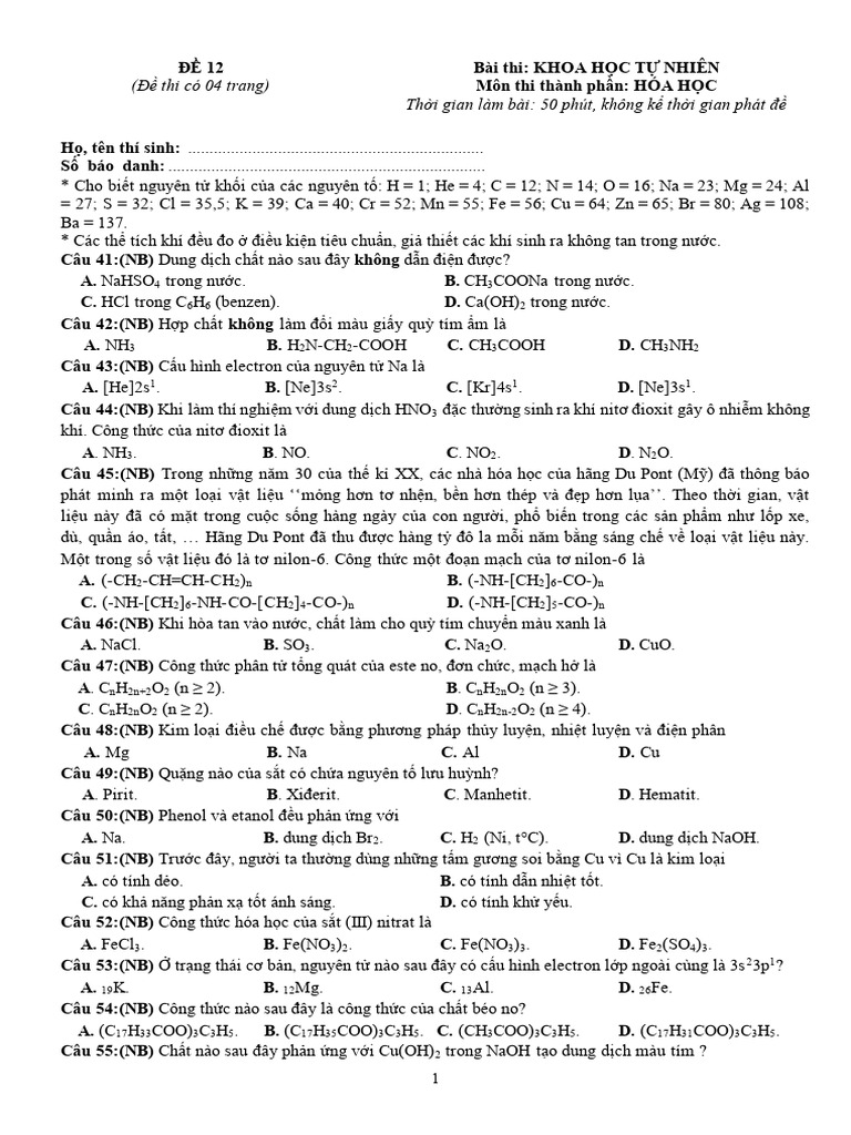 12-De Thi Thu-Tep 2-De 12 | PDF