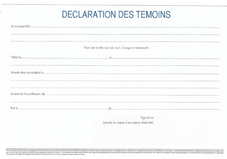 Déclaration Témoins | PDF