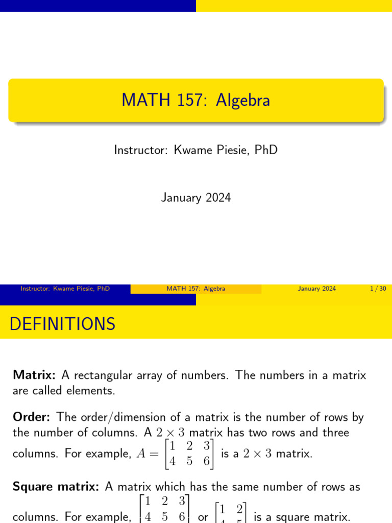Algebra_5 | PDF | Matrix (Mathematics) | Determinant