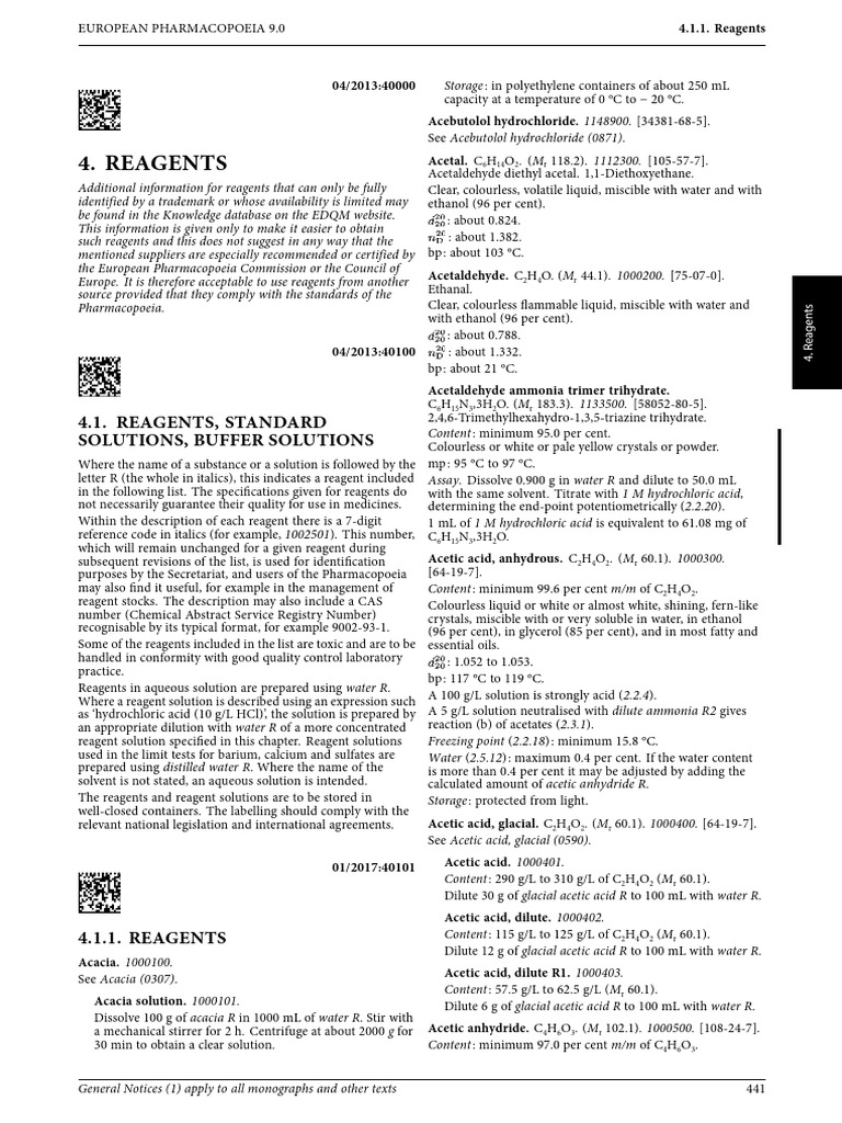 27014.1.1. Reagents | PDF | Acetic Acid | Solubility