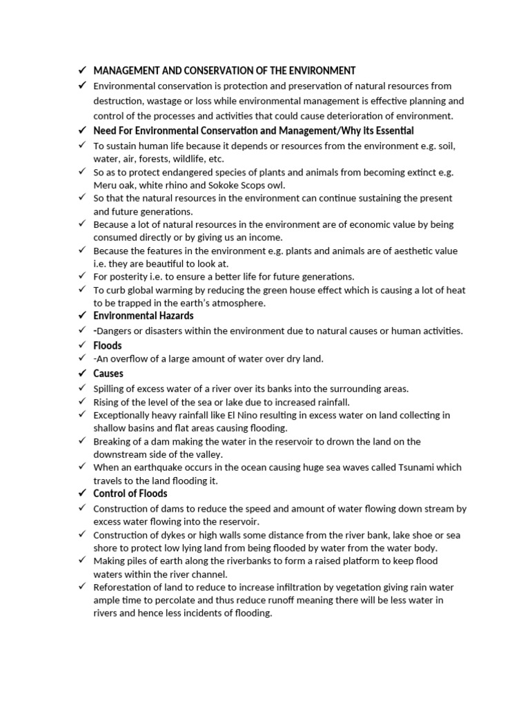 Environmental Management and Conservation | PDF | Natural Environment ...