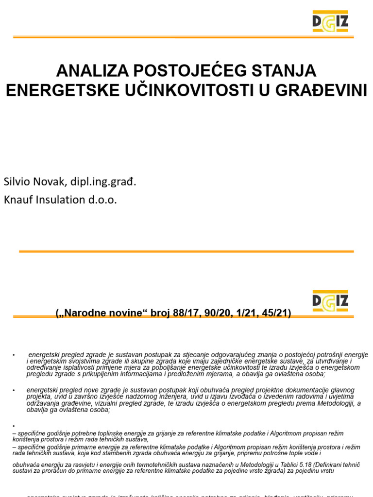 Priprema podataka i energetski pregled zgrade | PDF