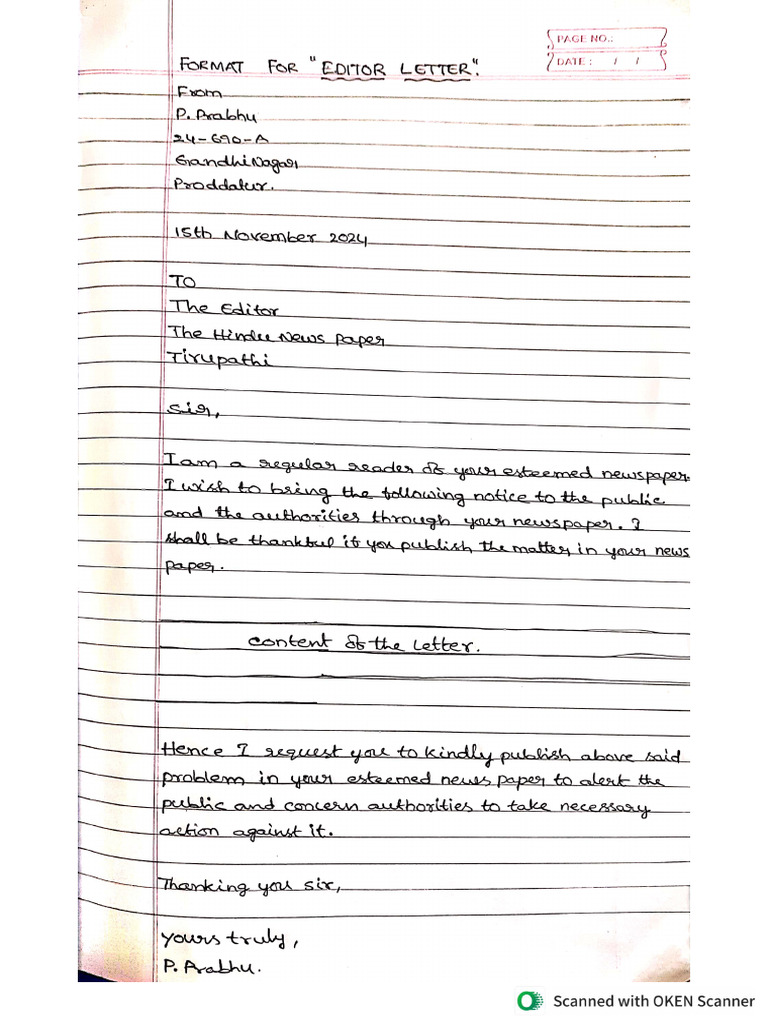 Editor Letter Format | PDF