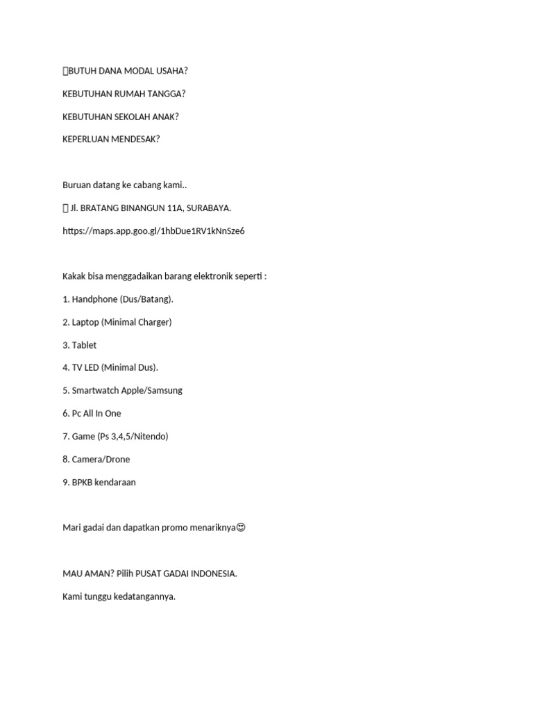 ?butuh Dana Modal Usaha | PDF