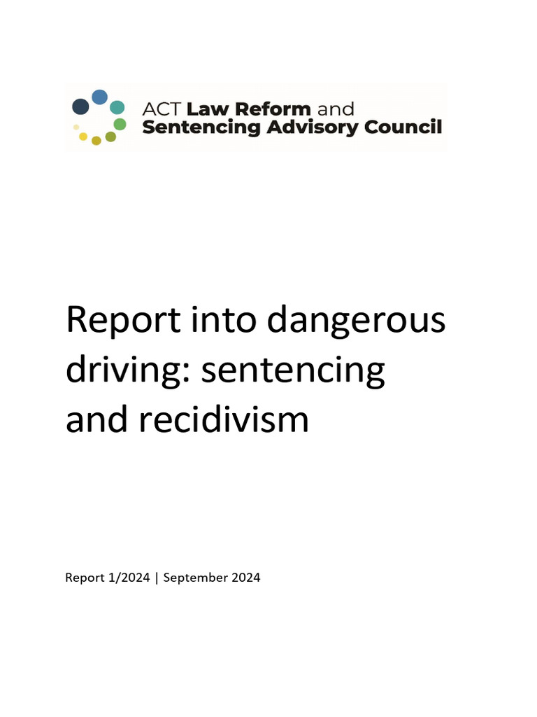 Report Into Dangerous Driving - Sentencing and Recidivism | PDF ...