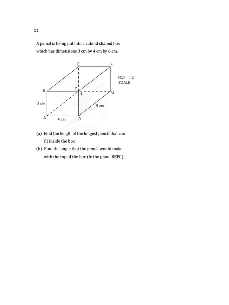 3D Pythagoras & Trigonometry - QP | PDF