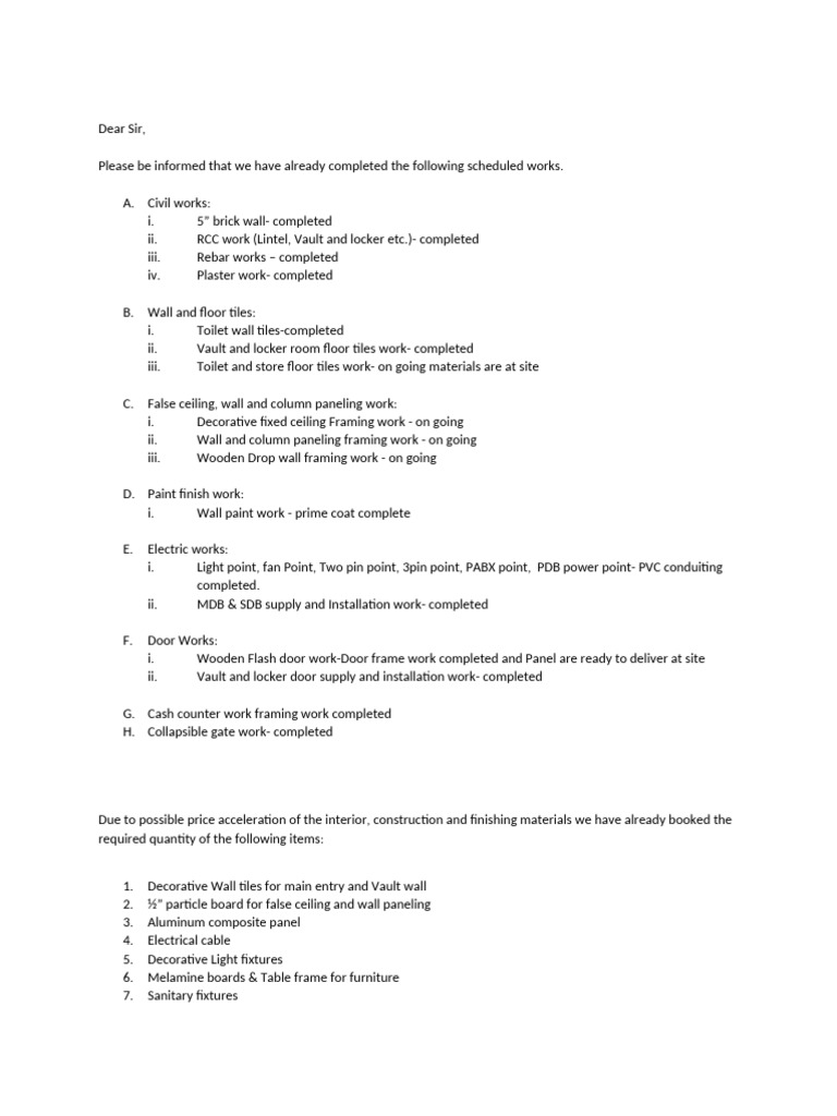 Completed Works List | PDF