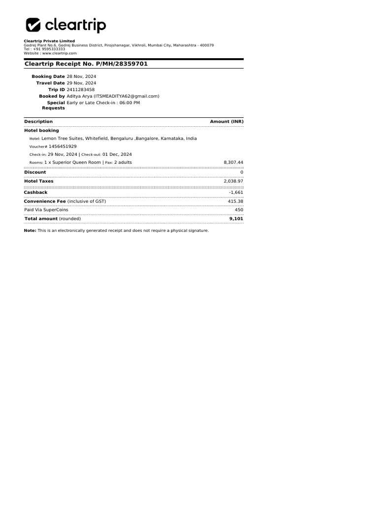 Cleartrip | PDF
