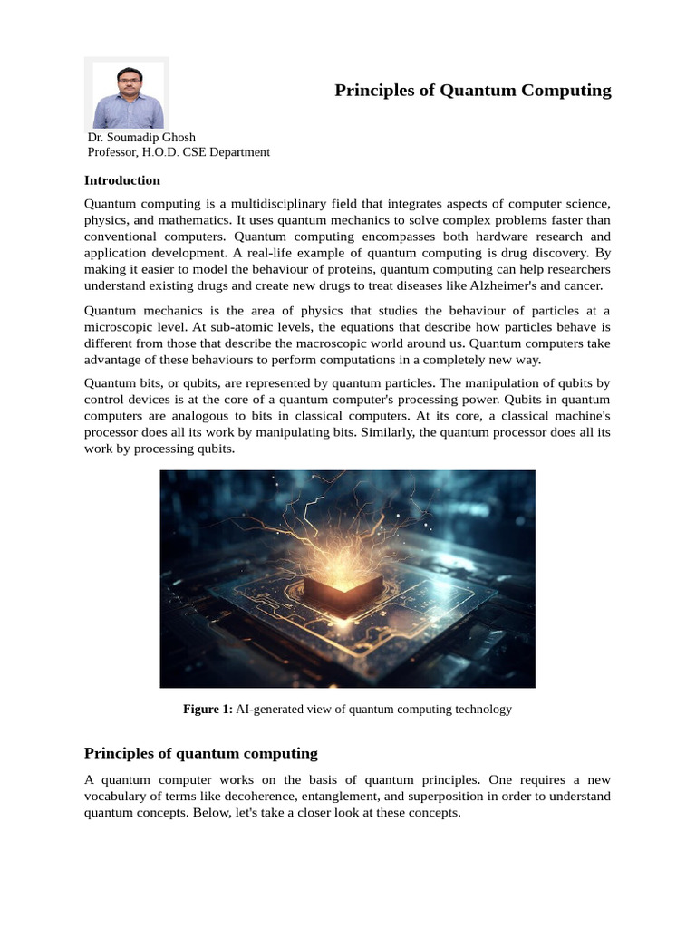 Principles of Quantum Computing | PDF | Quantum Computing | Quantum Mechanics