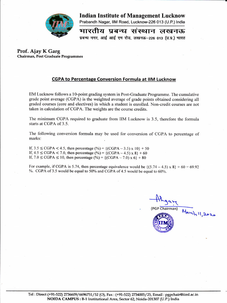 CGPA Conversion | PDF