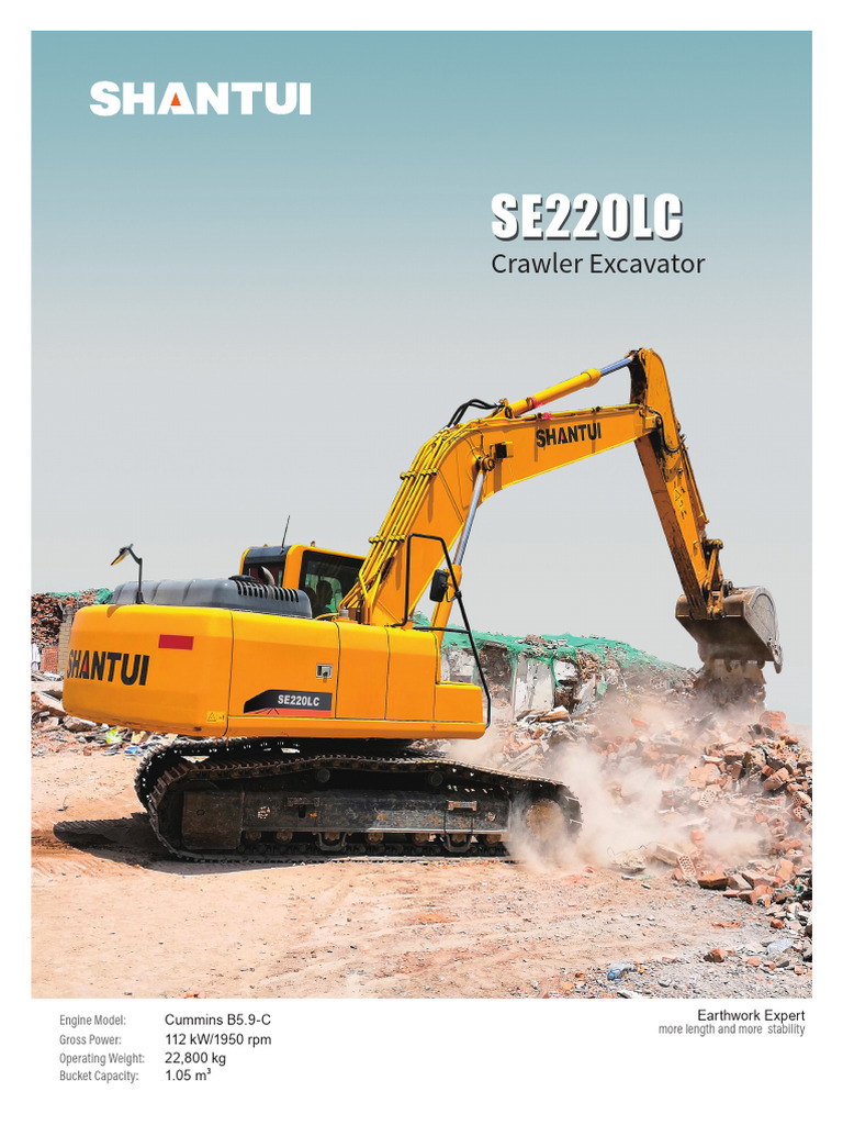 Shantui SE220LC Excavator Overview | PDF | Engines | Vehicles