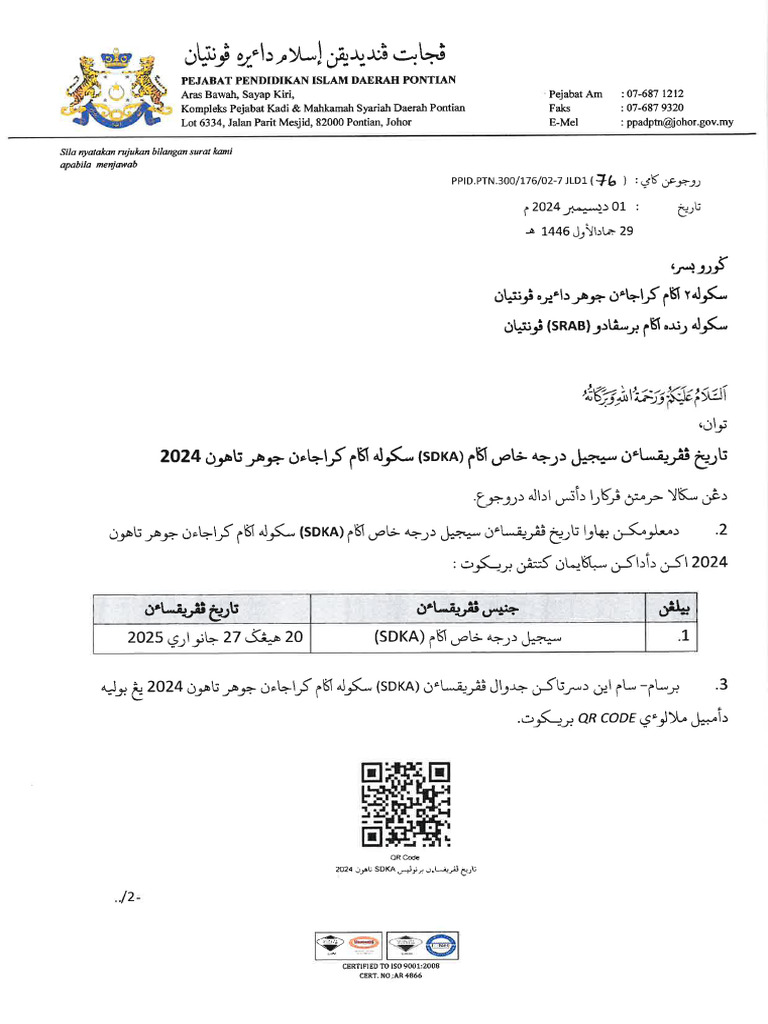 Tarikh Sdka 2024 | PDF