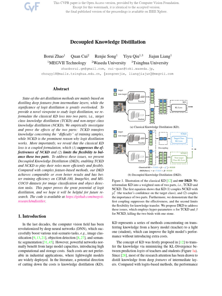 Zhao_Decoupled_Knowledge_Distillation_CVPR_2022_paper | PDF | Applied Mathematics