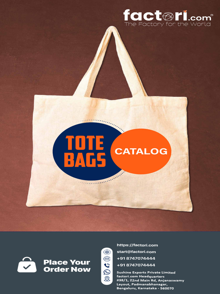 Tote Bags Catalogue | PDF | Procurement | Textiles