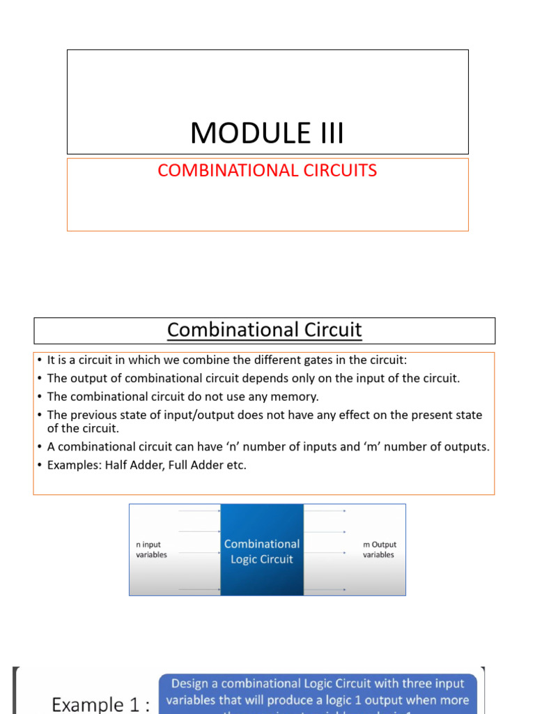 Module III DCF (Combinational Circuits) | PDF | Binary Coded Decimal | Logic Gate