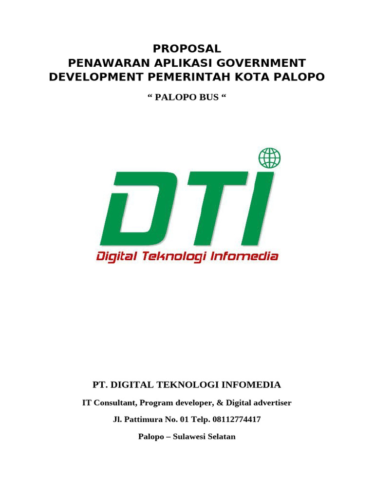 Sampul proposal BUS PALOPO | PDF