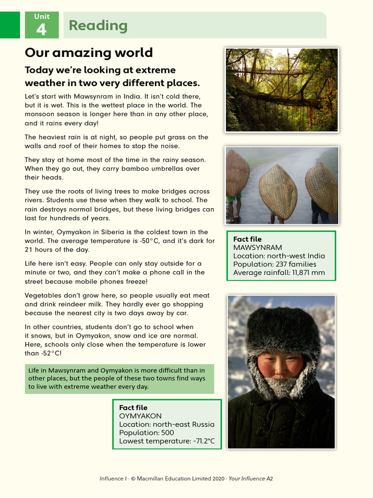 L1 A2 Accessible Reading Worksheets U4 | PDF