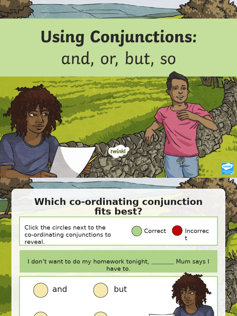 T2 E 502 Using Coordinating Conjunctions and or But So SPaG Grammar ...