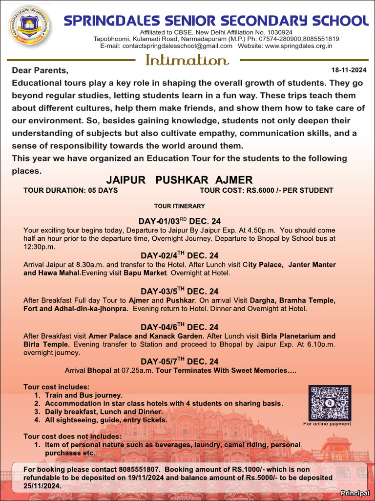 Educational Tour Notice | PDF