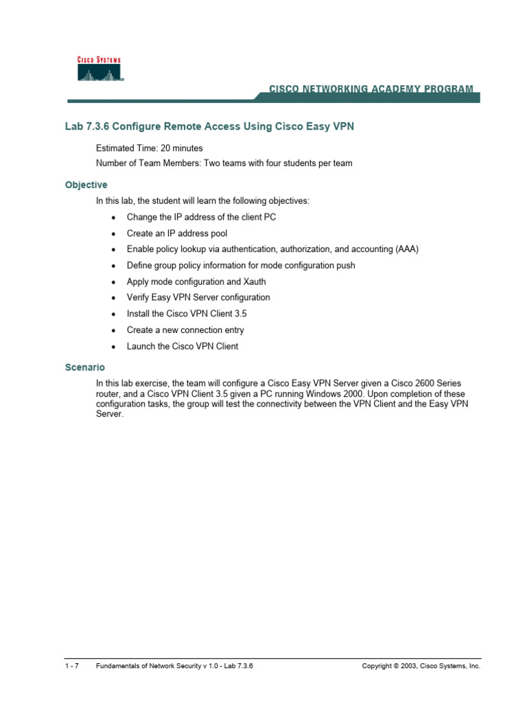Client to Site - Configure Remote Access Using Cisco Easy VPN | PDF | Radius | Virtual Private ...