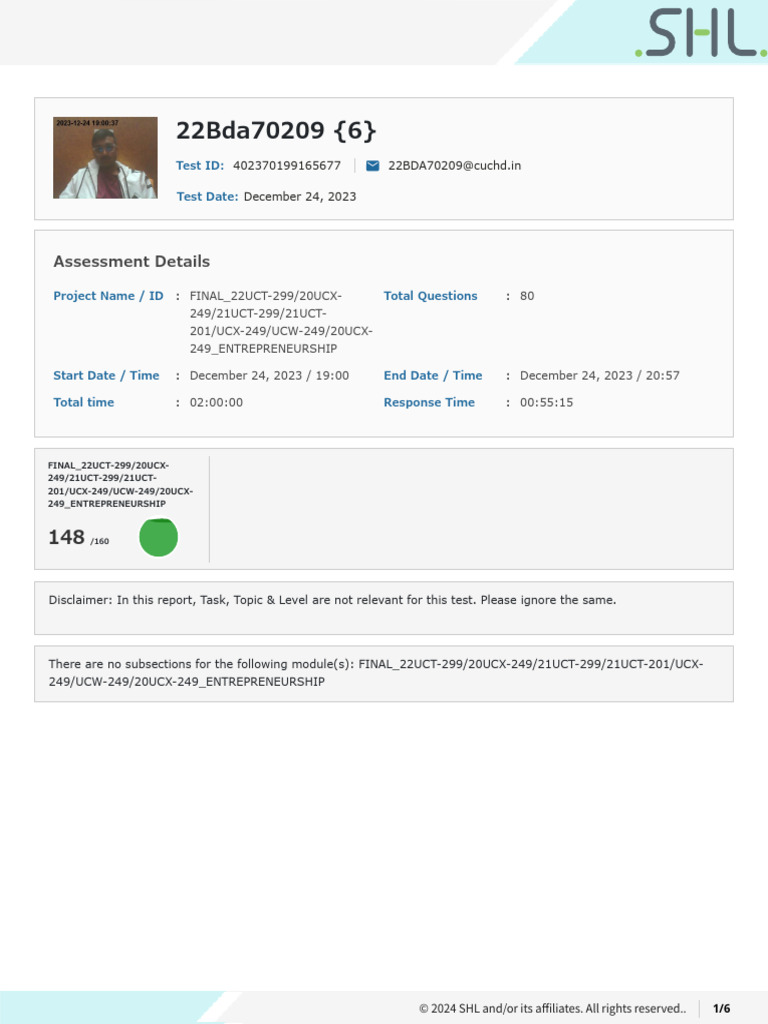 Assessment Reportwithrawscores | PDF | Evaluation Methods | Methodology