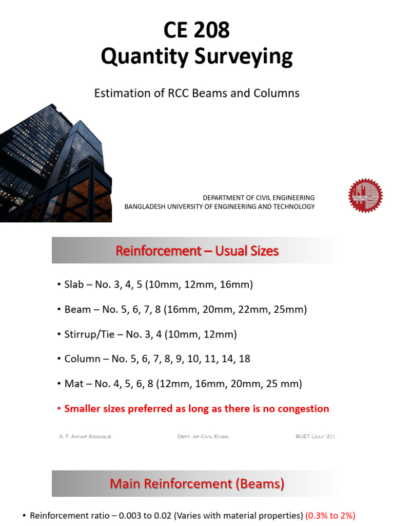 L7_CE 208_RCC Beams and Columns | PDF | Beam (Structure) | Building ...