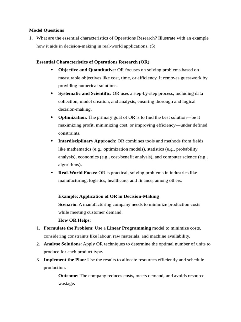 Model Questions (Theory)[1] | PDF | Mathematical Optimization | Monte ...