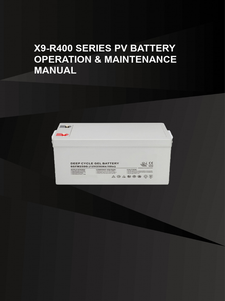 PV BATTERY MAINTENANCE MANUAL Solar (X9-R400) | PDF | Battery Charger ...