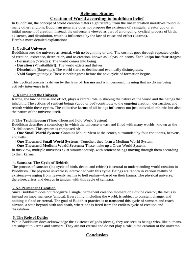 Buddhist Cosmology Explained | PDF | Karma | Reincarnation