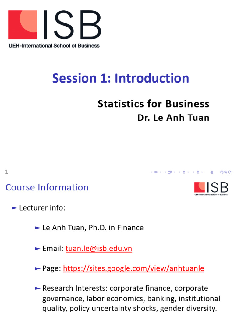 SB_2024_Lecture1 (2) | PDF | Sampling (Statistics) | Statistics