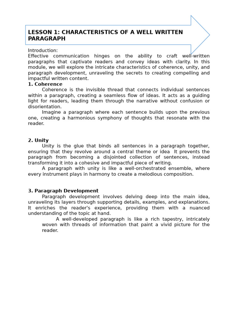 Lesson 1 Characteristics | PDF