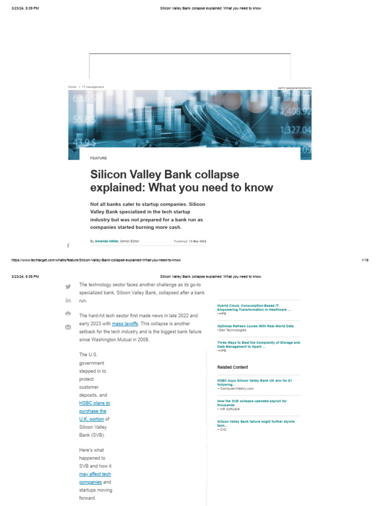 Silicon Valley Bank collapse explained_ What you need to know | PDF | Banks | Federal Deposit ...