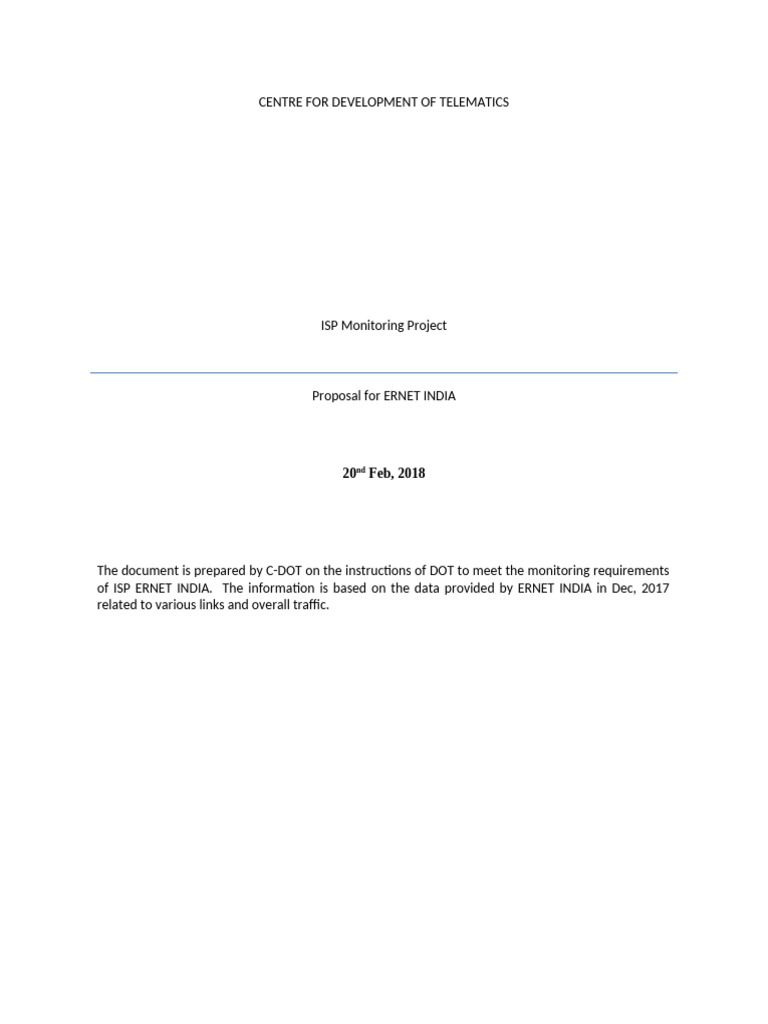ISP Monitoring Proposal For Ernet India - New1 | PDF | Computer Network | Network Switch
