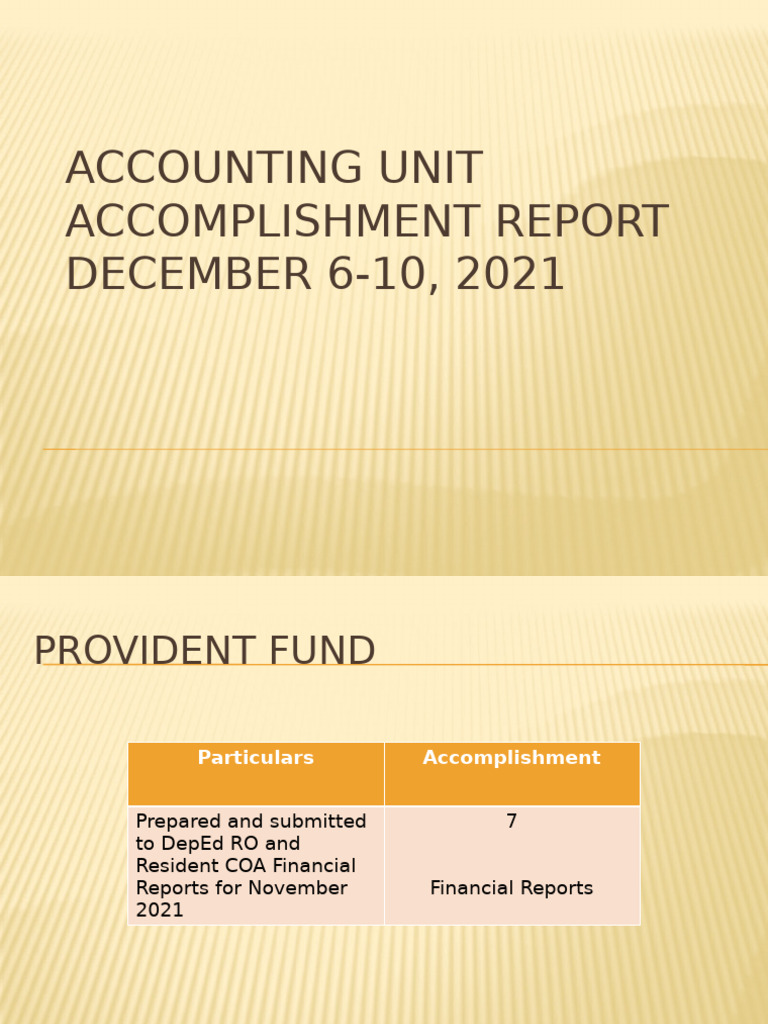Dec 6 10 Weekly Accounting Report | PDF | Cash | Business