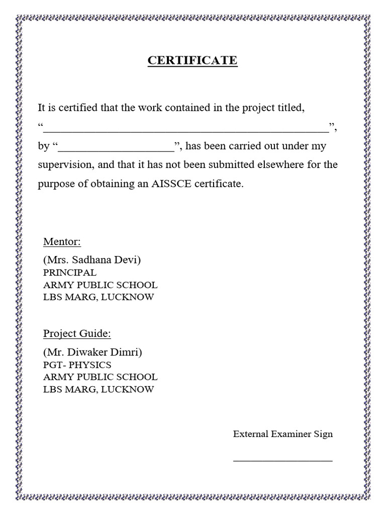 Acknowledgement and certificate2 | PDF