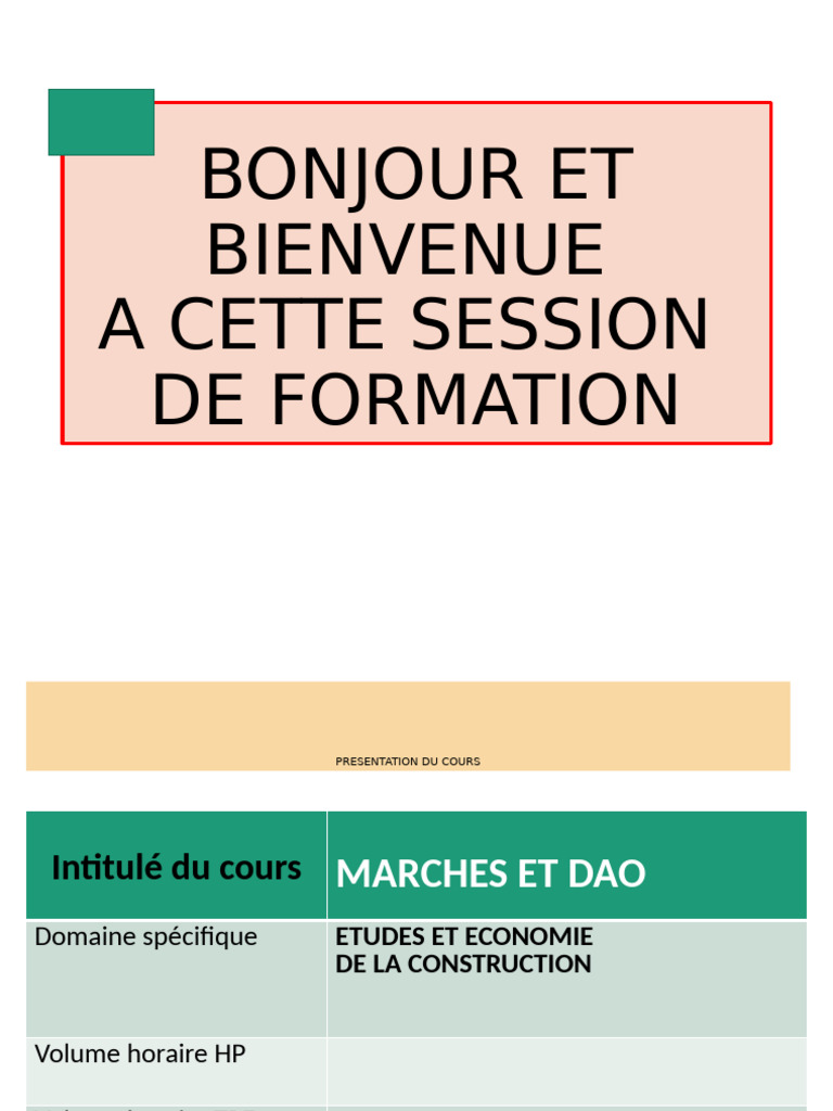 COURS ESBTP Marchés Et DAO NAR 1 | PDF | Business