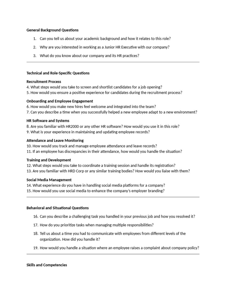 General Background Questions | PDF