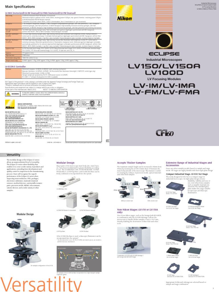 LV150 100 2ce-Kvkh-9 | PDF | Aperture | Optics