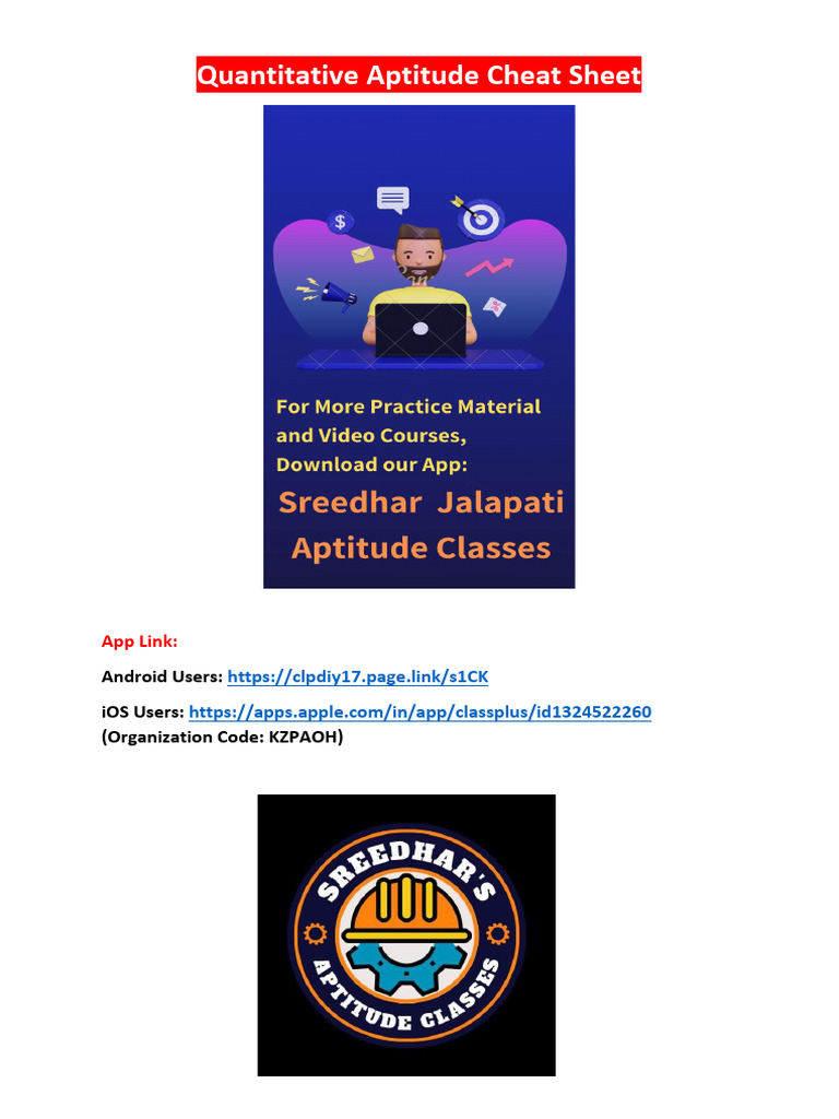 Quantitative Aptitude - Cheat Sheet New_7b96644c-c9a6-4581-8816 ... Quantitative Aptitude - Cheat Sheet New_7b96644c-c9a6-4581-8816 ...