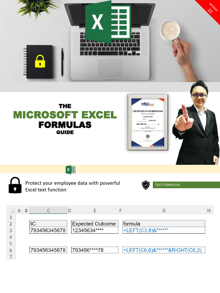 KENT LAU - THE MICROSOFT EXCEL FORMULAS GUIDE v22 | PDF | Microsoft Excel