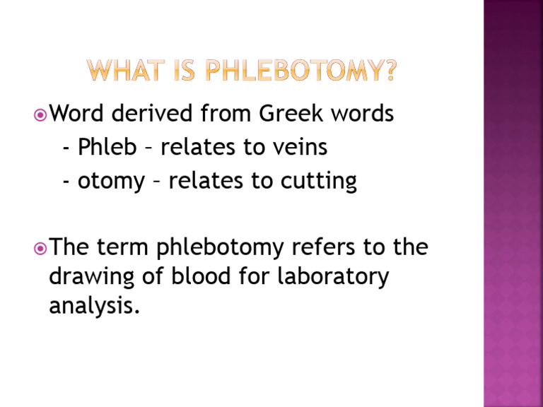 Phlebotomy: Definition and Origins | PDF