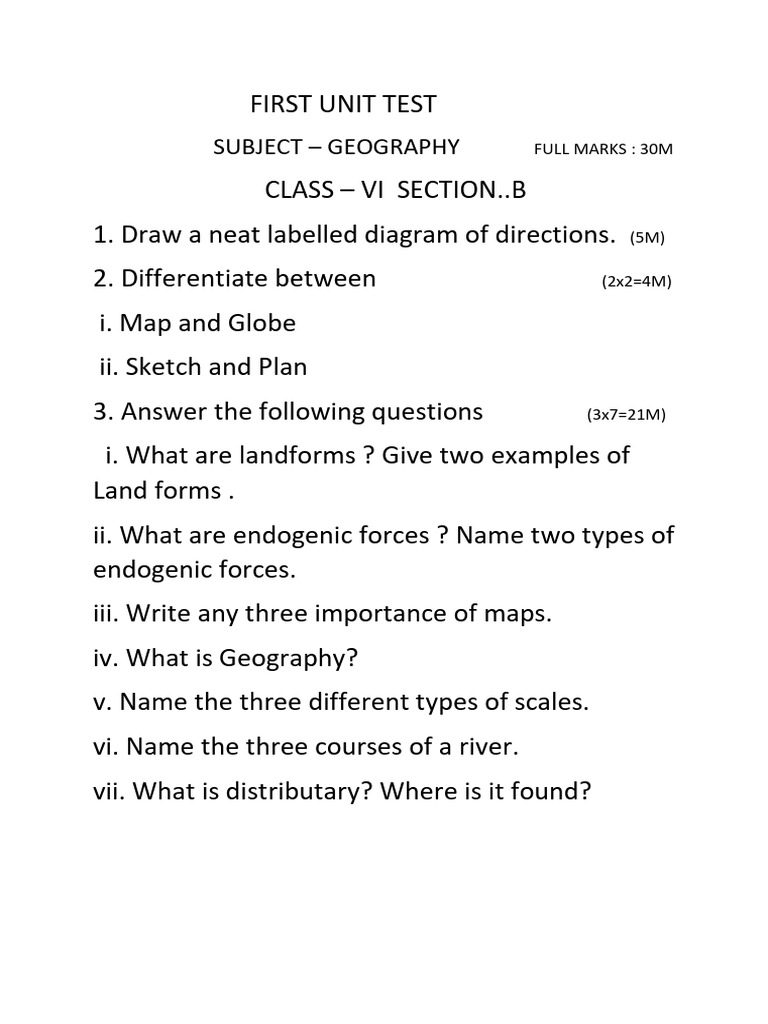 Question Paper Geography | PDF