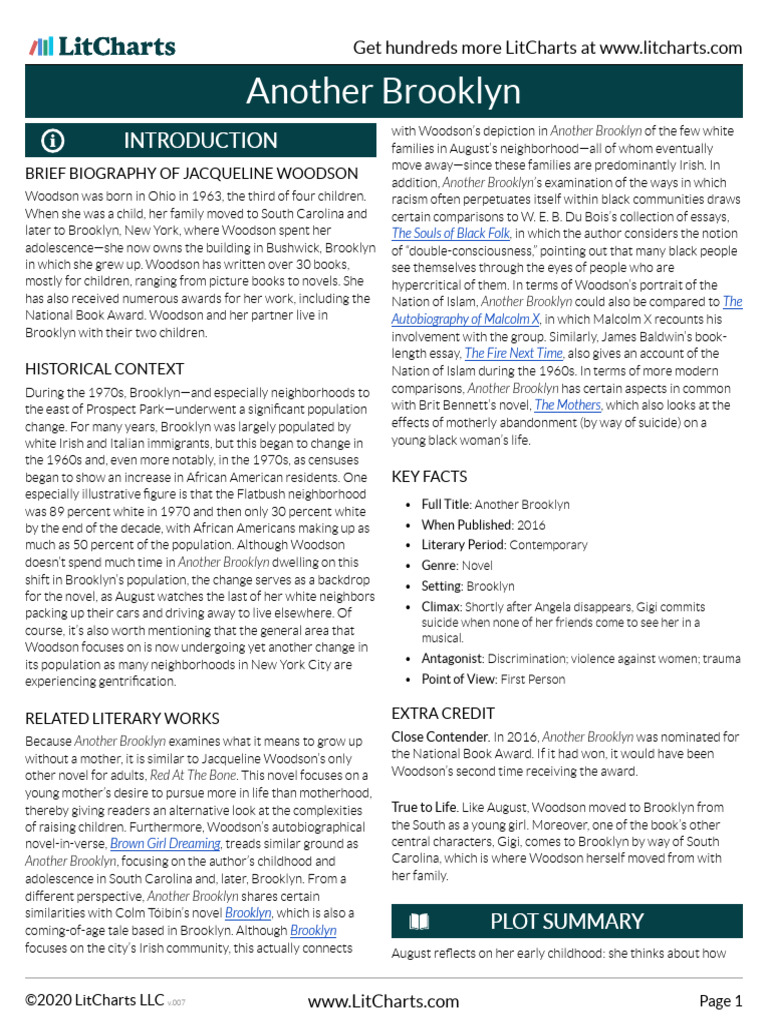 Another Brooklyn LitChart | PDF | Friendship