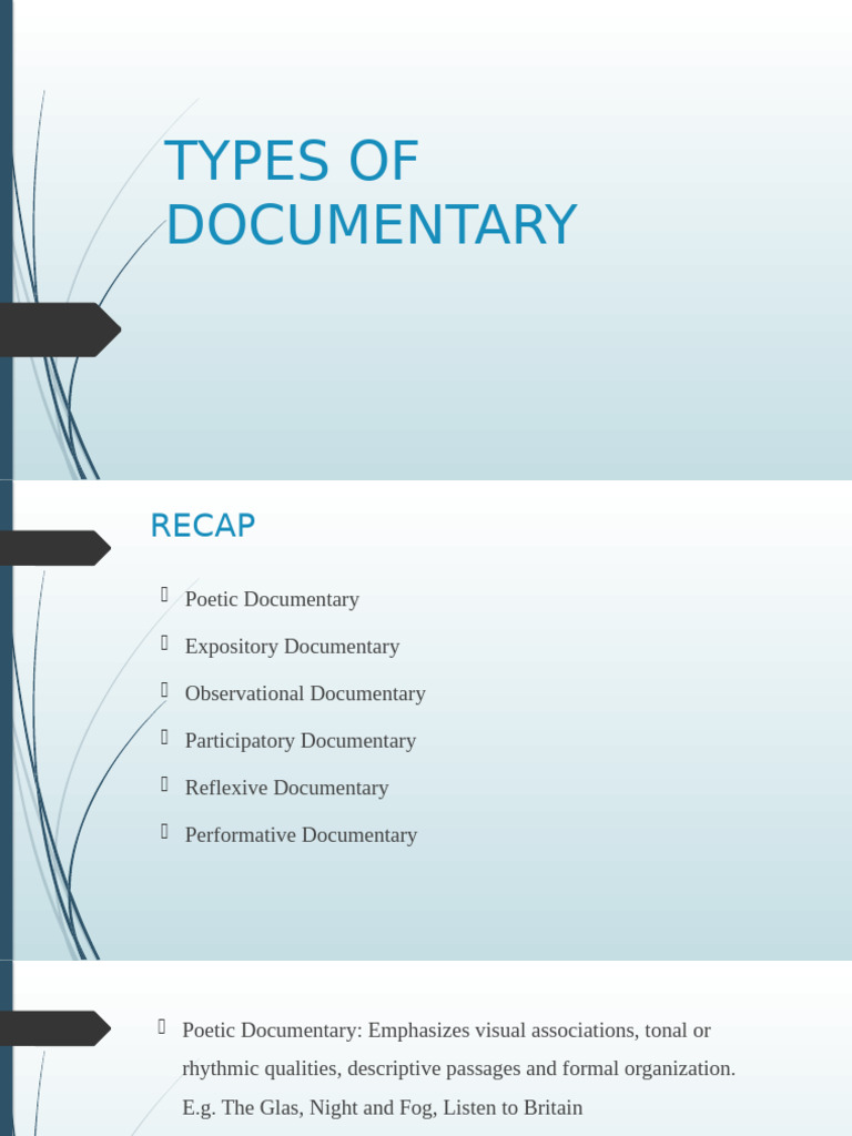 Types of Documentary | PDF | Documentary Film | Liberal Arts Education