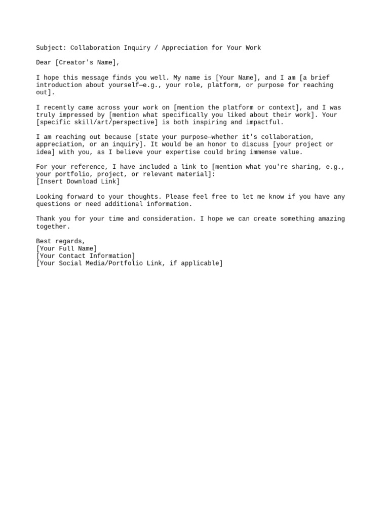 Collaboration Email Template | PDF