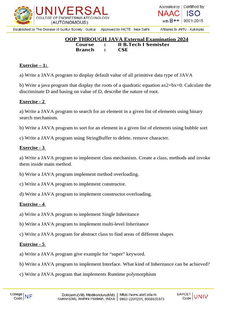 Oop Thru Java Lab Externalqp Cse Pdf Method Computer Programming Java Programming Language 8447