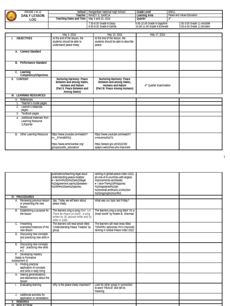 Dll Cuf May 2024 | PDF | Teaching | Education Theory