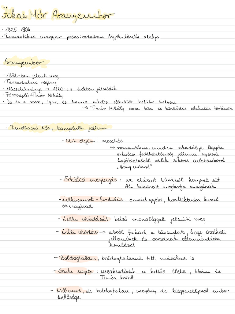 Jókai Mór Aranyember | PDF